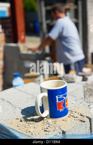 bricklayer at work outdoors Stock Photo - Alamy