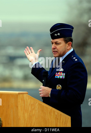 Air Force Maj. Gen. Timothy Byers addresses the crowd at Hill Air Force ...