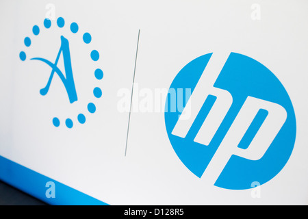 Hewlett-Packard and Autonomy logos Stock Photo - Alamy