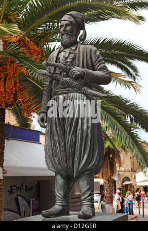 Chania, Crete, Greece. Statue of freedom fighter Anagnostis Mantakas ...