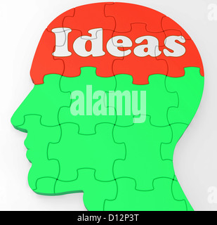 Mind Profile Showing Thoughts Ideas And Brainstorming Stock Photo - Alamy