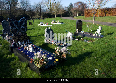 Childrens graves in Haycombe Cemetery Bath Somerset England UK Stock ...