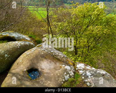 Rowter Rocks near the village of Birchover near Bakewell in the Peak ...