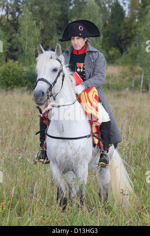 Napoleon Bonaparte riding his beautiful white horse Marengo in Borodino ...