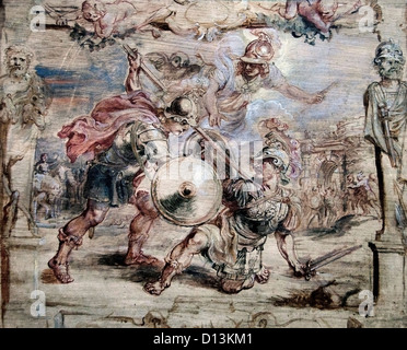Achilles Kills Hector Stock Photo - Alamy