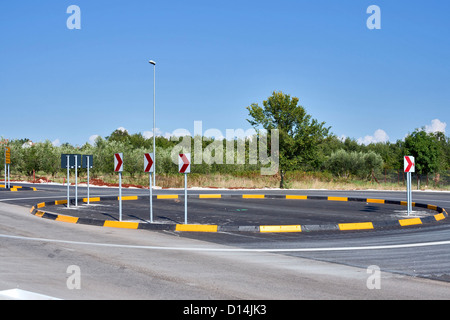Small circle country road interchange Stock Photo - Alamy