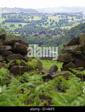 Dry stone wall near to Baslow Edge Jack Flat Derbyshire England UK ...