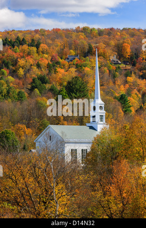 The famous white Community Church, in Stowe, Vermont Stock Photo - Alamy