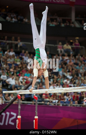 Daniel Corral Barron (MEX) competing during the Men's Parallel Bars ...
