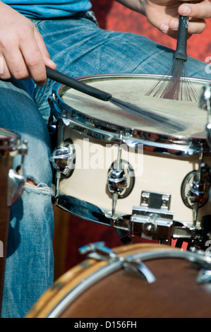 Drummer playing at concert Stock Photo - Alamy