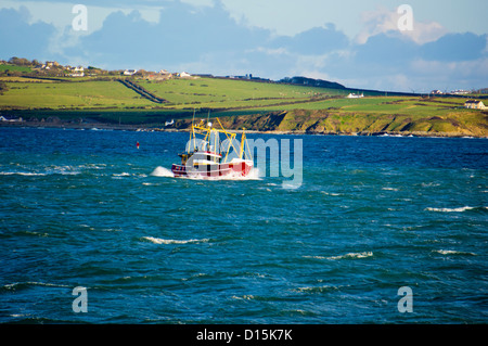 Fishing boat trawler at Holyhead Harbour Anglesey North Wales Uk. ZK15 ...
