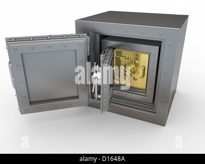 Triple protection. Few vaults in the vault. 3d Stock Photo - Alamy