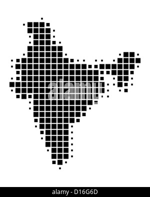 Square dots pattern map of India. Indian dotted pixel map with national ...