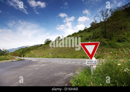 road stop sign in france Stock Photo - Alamy
