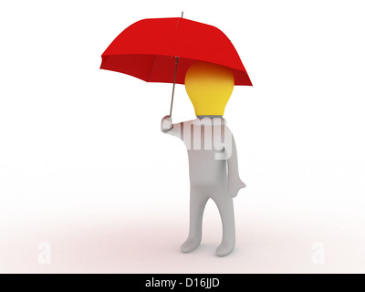 Bulbman with umbrella Stock Photo - Alamy
