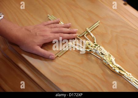 Crucifix on a coffin Stock Photo - Alamy
