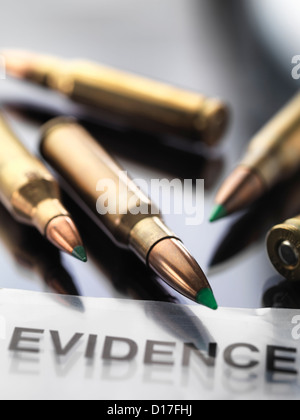 Forensic evidence Bullets and evidence bag Stock Photo - Alamy
