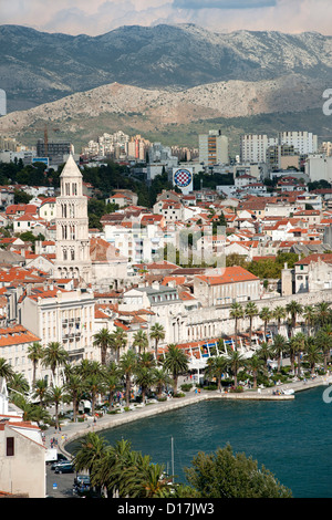 View of the picturesque city of Split in Croatia with historic ...
