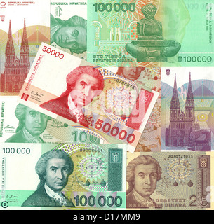 Money of Croatia. Croatian kuna bills. HRK banknotes. 20 euro. Business ...