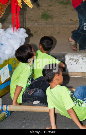 Children on the Street during the Nyepi Ceremony in Jimbaran on the Day ...