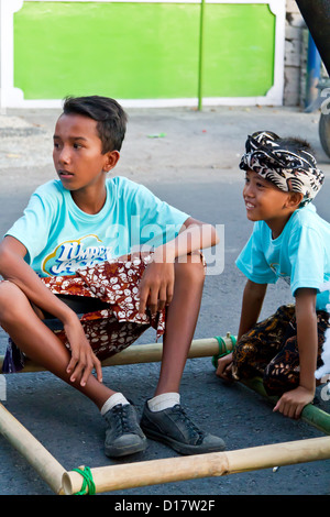 Children on the Street during the Nyepi Ceremony in Jimbaran on the Day ...