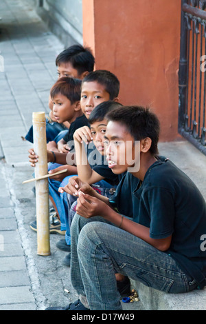 Children on the Street during the Nyepi Ceremony in Jimbaran on the Day ...