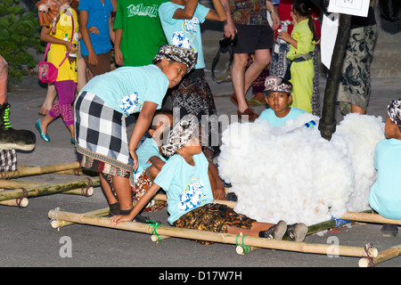 Children on the Street during the Nyepi Ceremony in Jimbaran on the Day ...