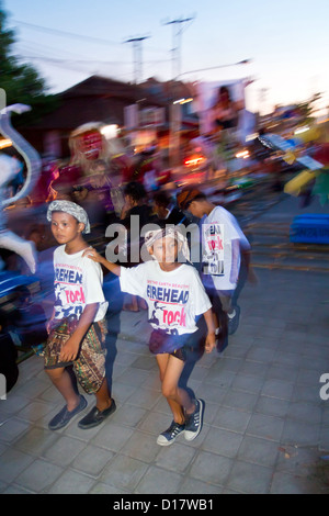 Children on the Street during the Nyepi Ceremony in Jimbaran on the Day ...
