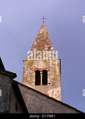 italy, tuscany, Capalbio (Grosseto), cathedral's facade and bell tower ...