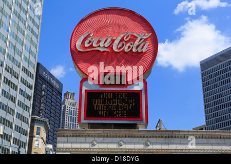 Coca - Cola sign on Peachtree Street,Atlanta,Georgia,USA Stock Photo ...