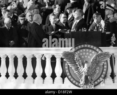 President Roosevelt taking the oath of office, Mar. 4 1905. The east portico of the U.S. Capitol ...