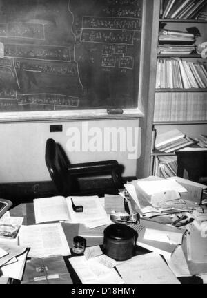 ALBERT EINSTEIN's office at Princeton University, New Jersey, the day ...