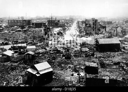 Tokyo, Japan, in ruins after B-29 incendiary attacks during World War 2 ...