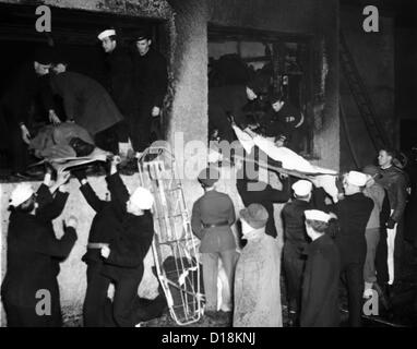 Coconut Grove Nightclub Fire. The charred exterior of club morning ...