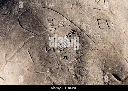 Carving on Wellington Rocks, Tunbridge Wells Common, Tunbridge Wells ...
