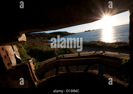 View towards Fort Clonque, Alderney, Channel Islands, from Telegraph ...