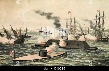 The Battle of Hampton Roads, Battle of the Monitor and Merrimack ...