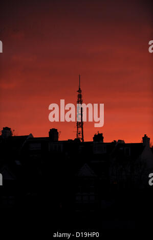 Brighton Sussex UK12 December 2012- A spectacular sunrise above the ...