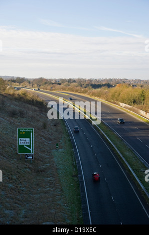 The Ridgeway Long Distance Path crossing the M4 motorway near Swindon ...