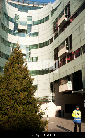 BBC broadcasting house Christmas tree & lights in the new large ...