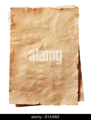 Old paper on white background Stock Photo - Alamy