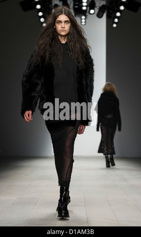 A model displays a creation by designer John Rocha during a fashion ...