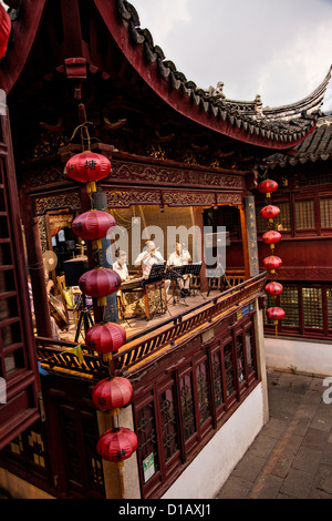 Traditional Chinese musicians play from the Ancient Opera Stage at ...