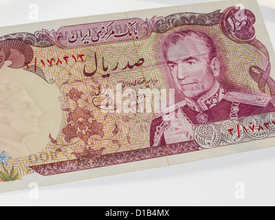 100 Iranian rials bank note. Rial is the national currency of Iran ...