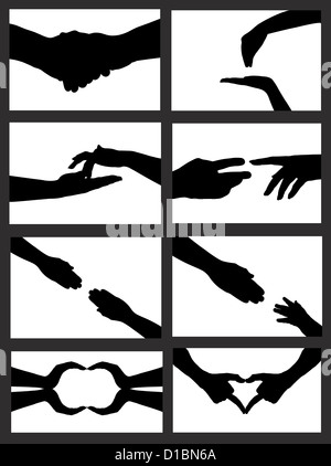 Handshake variety set isolated on a white background Stock Photo - Alamy