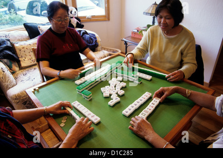 Women playing mahjong Stock Photo - Alamy