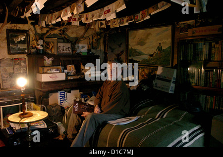 Writer Mike Tomkies at his 14th century farmhouse near Henfield which ...