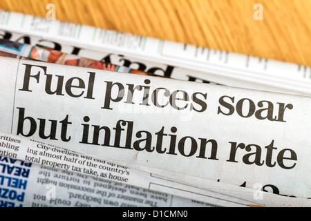 Inflation headline in newspaper Stock Photo: 15294908 - Alamy