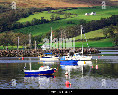 Moored sail boats at Kames Bay, Port Bannatyne, Isle Of Bute, Bute and ...