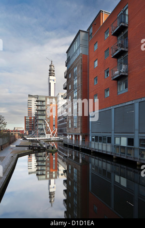 Looking down Farmer's Bridge locks on the Birmingham and Fazeley canal ...